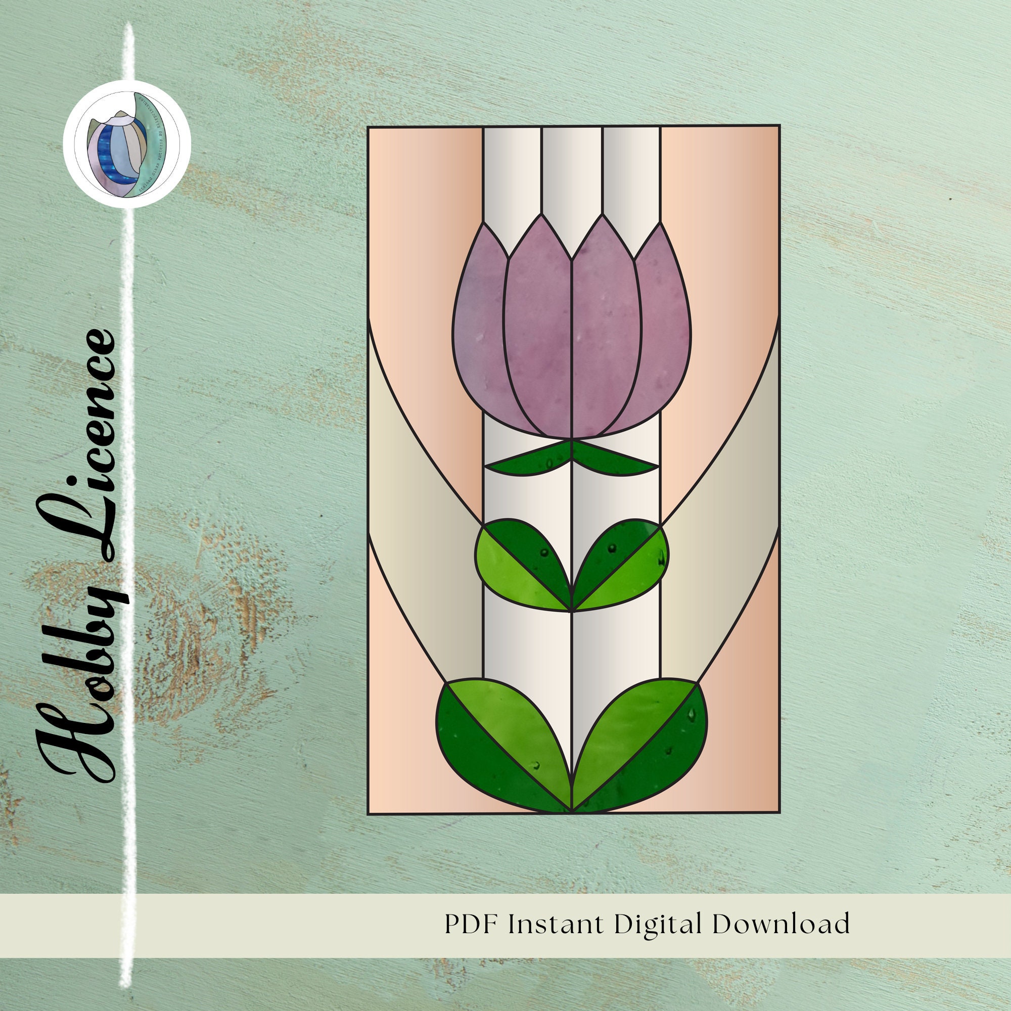 Blooming Flower, Stained Glass Pattern, Stained Glass Patterns, Digital ...