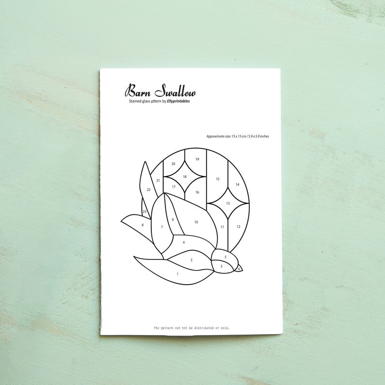 Barn Swallow Stained Glass Pattern, Stained Glass Patterns, Digital ...