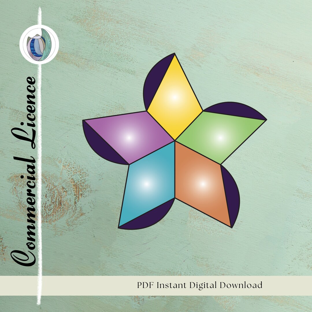 Windmill Stained Glass Pattern, Stained Glass Patterns, Digital ...