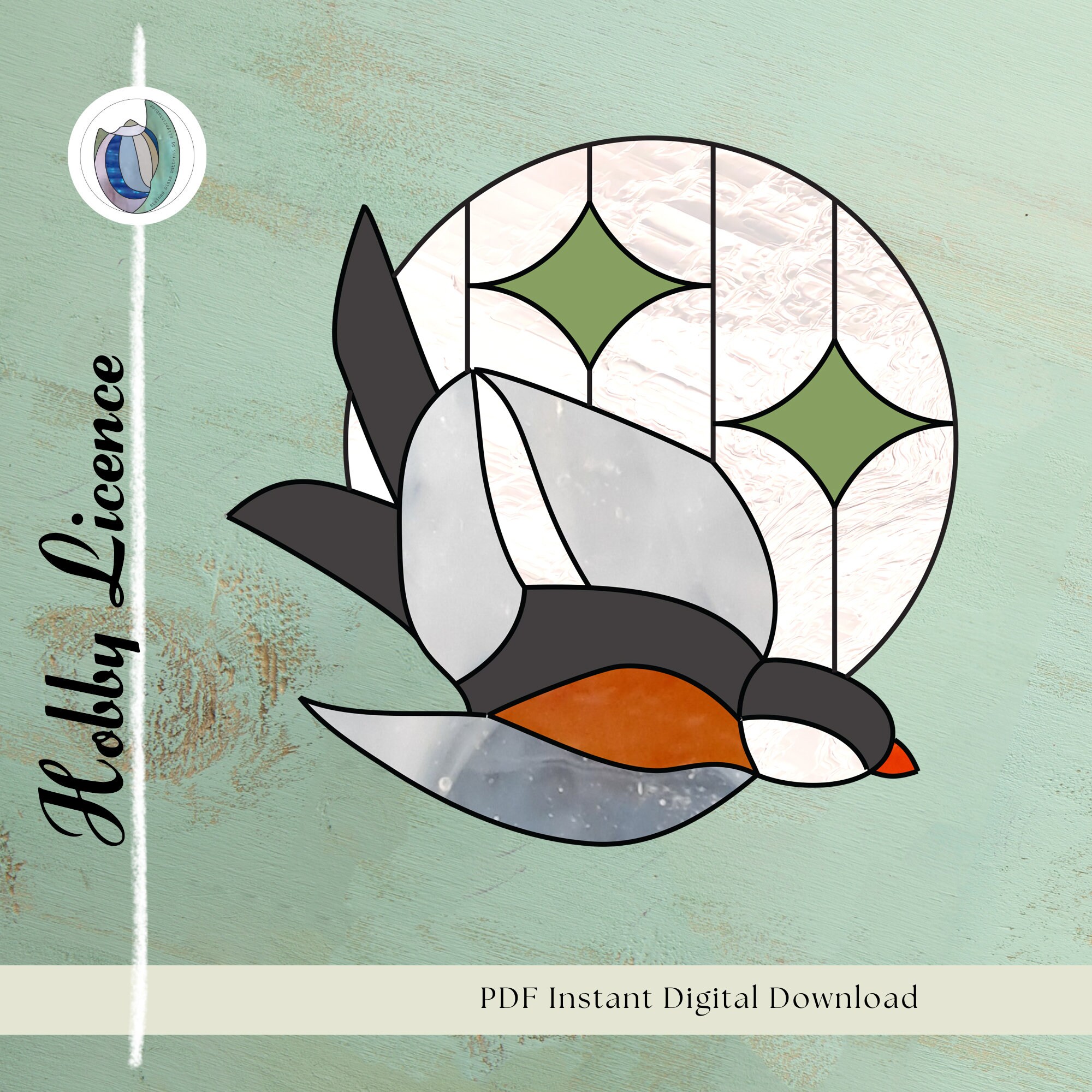 Barn Swallow Stained Glass Pattern, Stained Glass Patterns, Digital ...