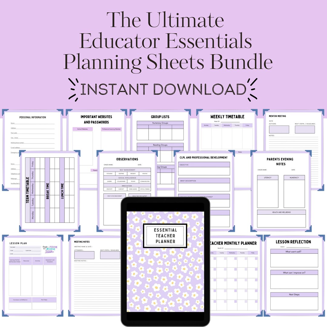 Editable Digital Teacher Planner | Lesson Planner | Classroom Organiser ...