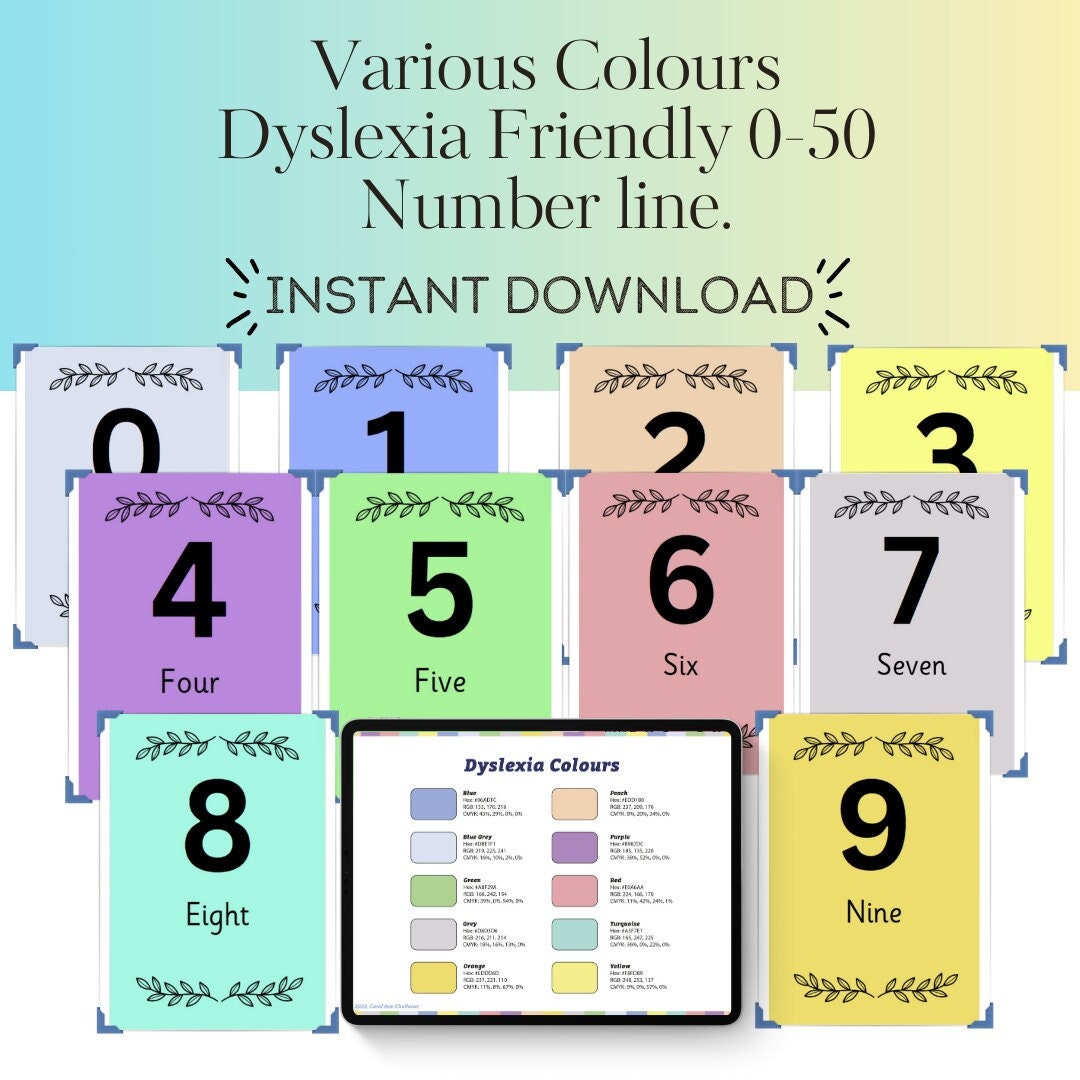 Dyslexia Friendly Number Line 0-50 | ASN | Classroom Essentials ...