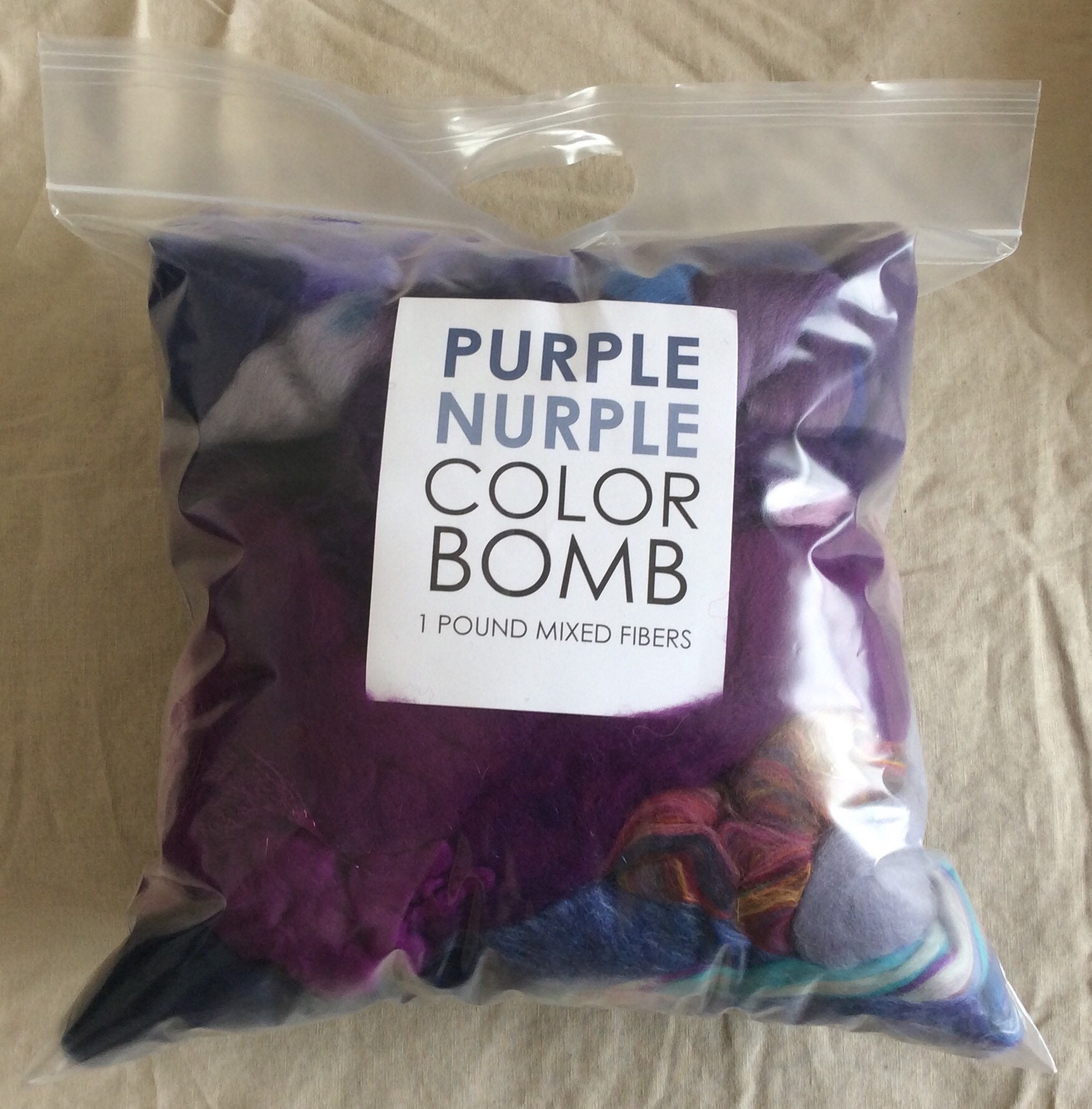 Purple Nurple COLOR BOMB a Pound of Mixed Fibers to Card, Spin, and ...