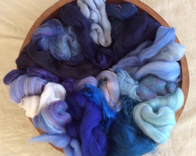 Am I Blue COLOR BLAST Half a Pound of Mixed Fibers to Card - Etsy