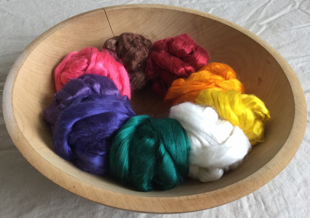 9-color Bamboo Combed Top Sampler Half a Pound Vegan-friendly to Spin ...