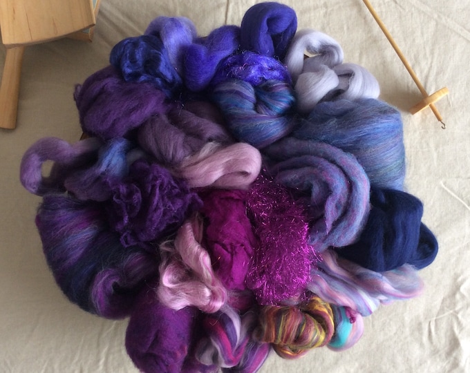 Purple Nurple COLOR BOMB a Pound of Mixed Fibers to Card, Spin, and ...