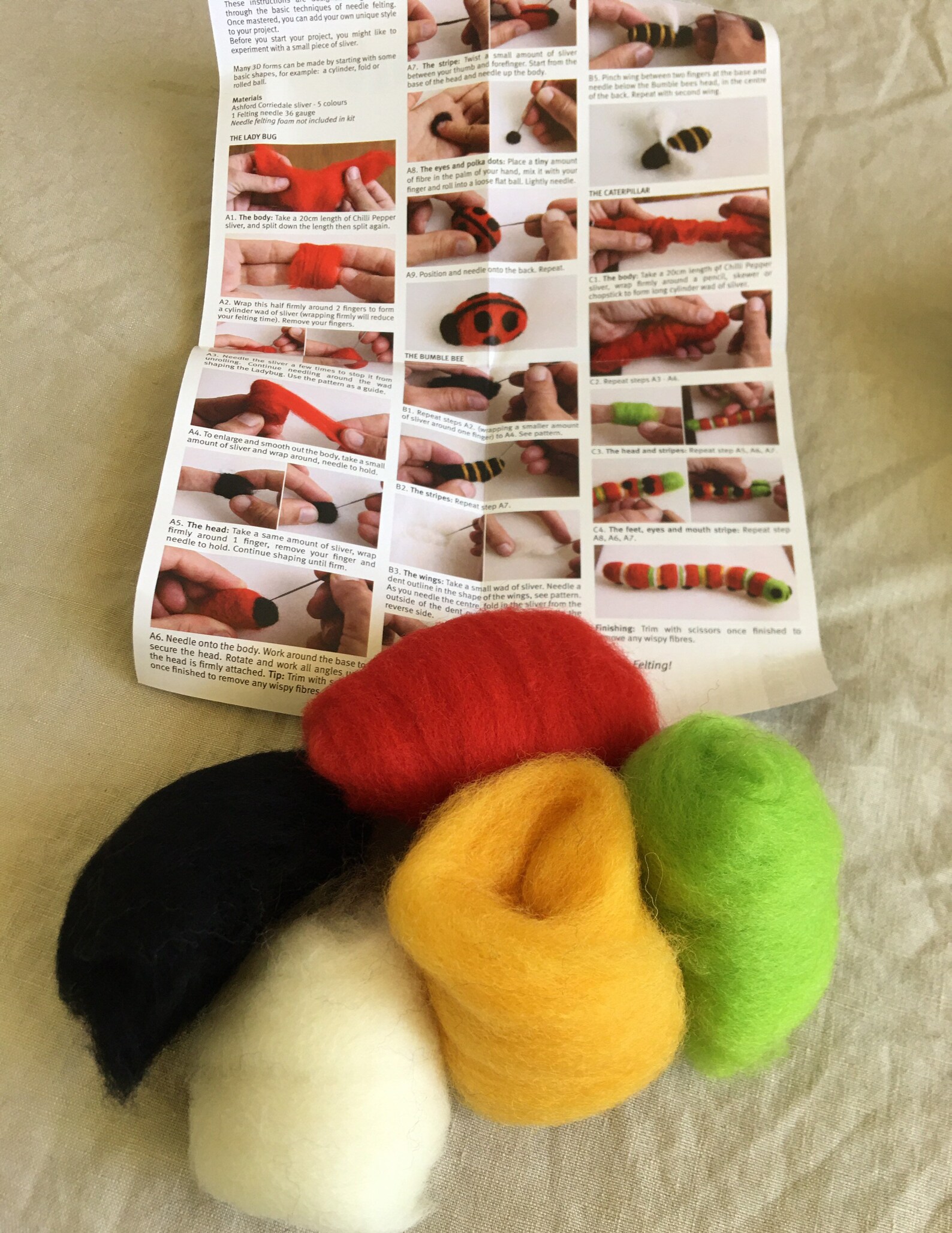 Ashford Bugs Beginners Wool Needle Felting Kit for - Etsy