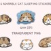 6PCS Adorable Sleeping Cat Stickers: Digital Pack for Cat Lovers - Etsy