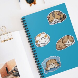 6PCS Adorable Sleeping Cat Stickers: Digital Pack for Cat Lovers - Etsy
