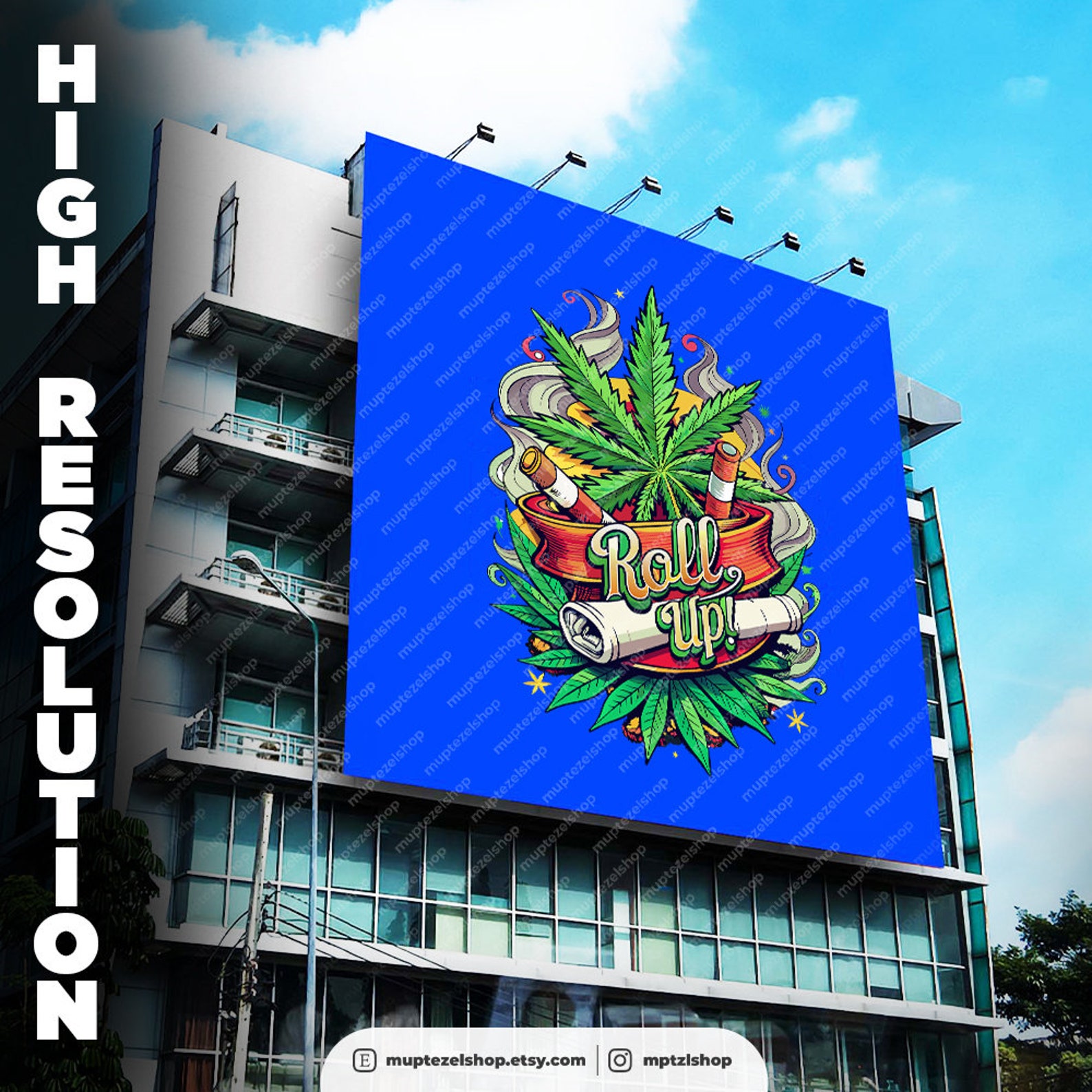 Roll up Leaf Weed T-shirt Design for Printing, Sticker, High Resolution ...