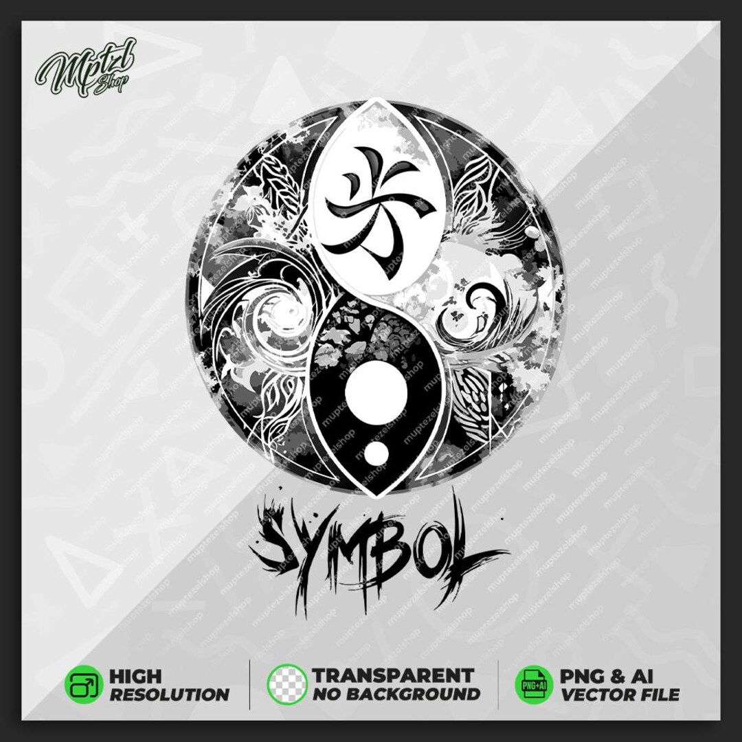 Tribal Style Ying Yang Symbol T-shirt Design for Printing, Sticker ...