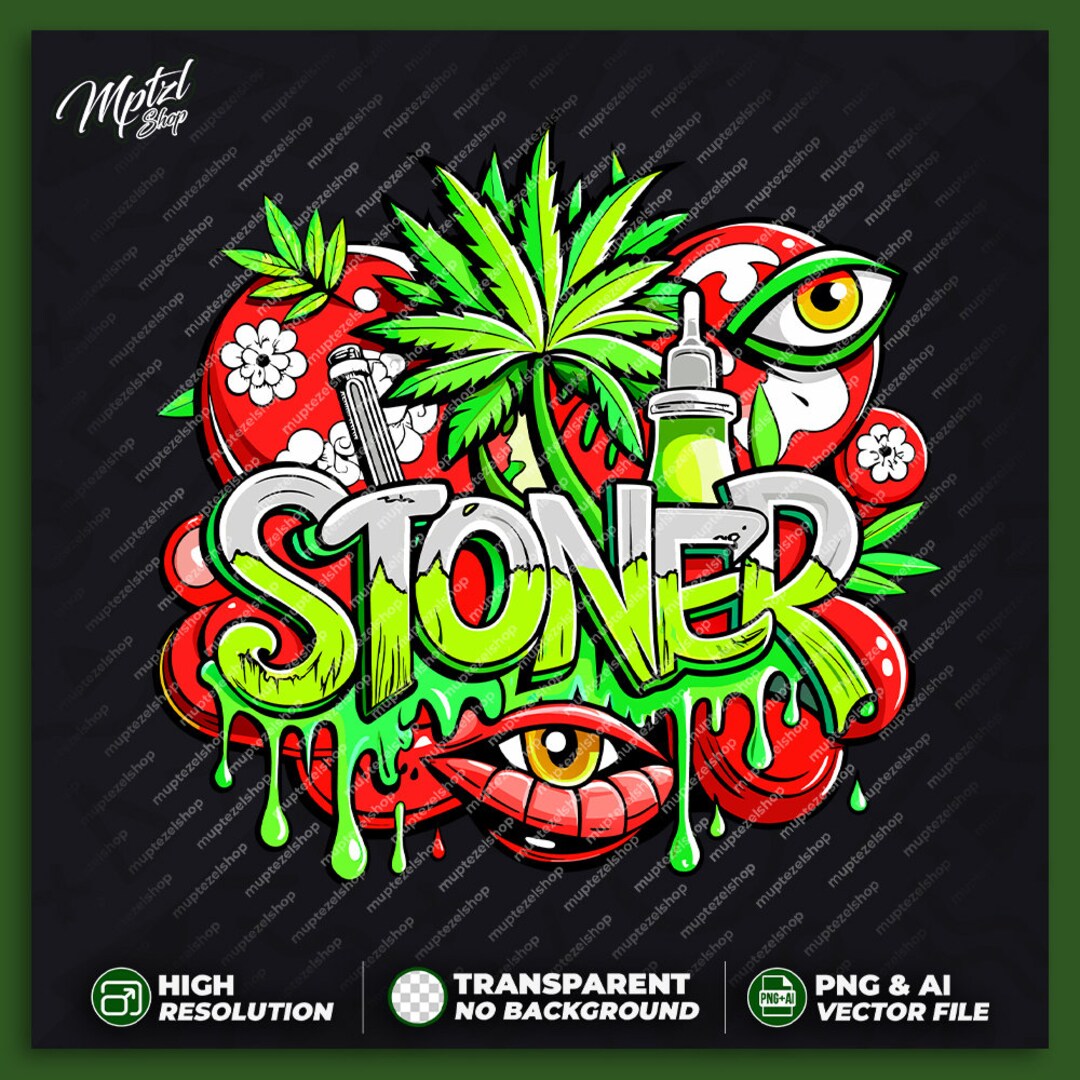 Stoner Eye Weed T-shirt Design for Printing, Sticker, High Resolution ...