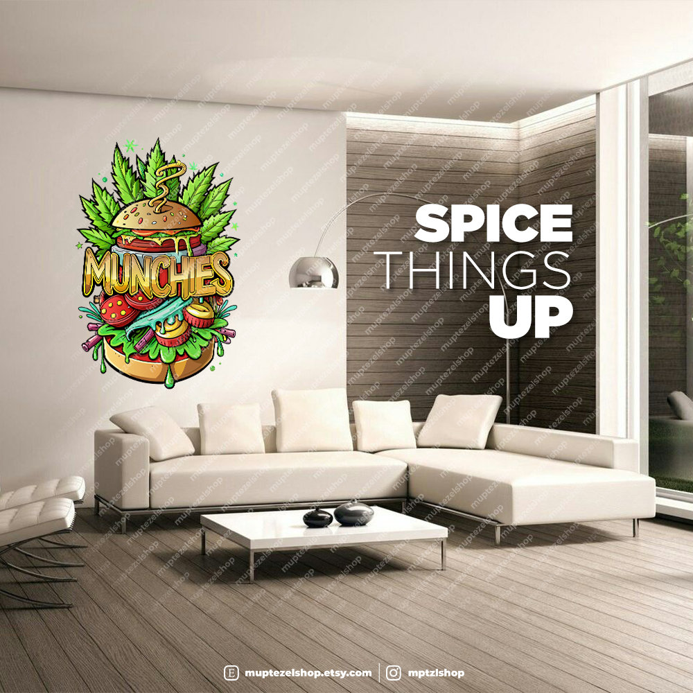 Munchies Burger Weed T-shirt Design for Printing, Sticker, High ...