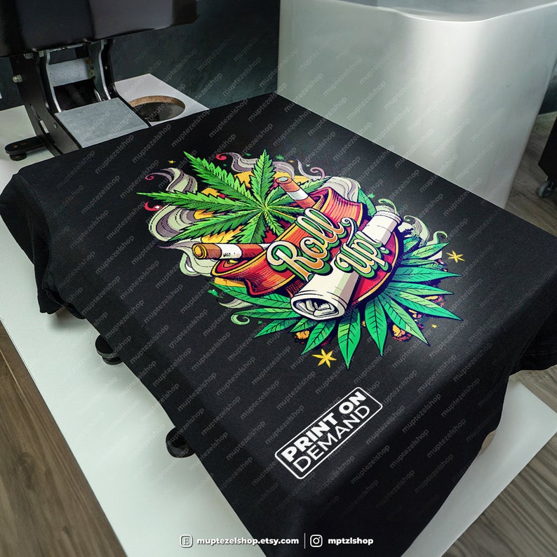 Roll up Leaf Weed T-shirt Design for Printing, Sticker, High Resolution ...