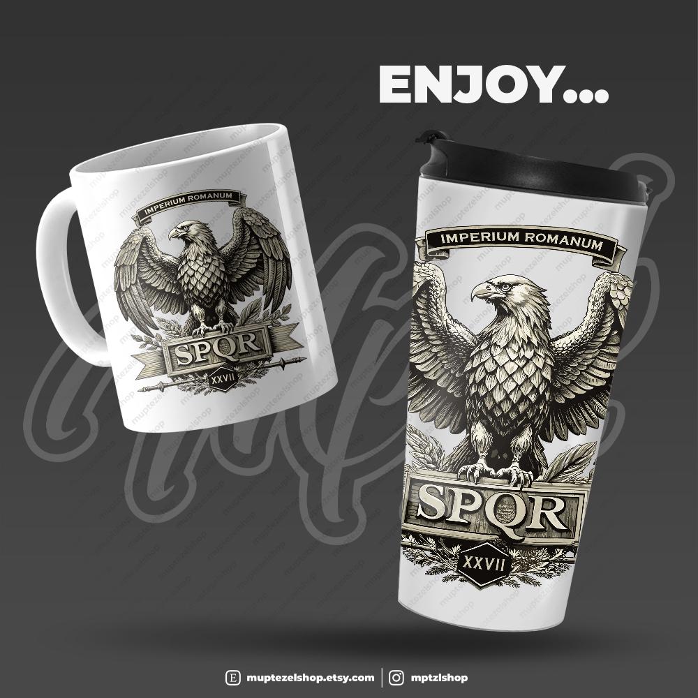 Roman Eagle Statue SPQR T-shirt Design for Printing, Sticker, Coffee ...