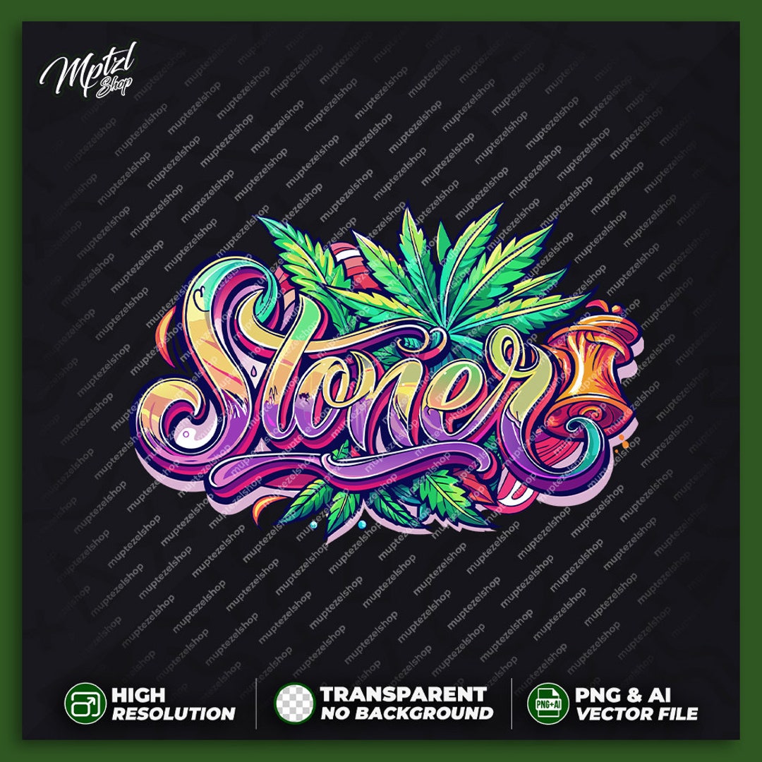 Colorful Stoner Weed T-shirt Design for Printing, Sticker, High ...