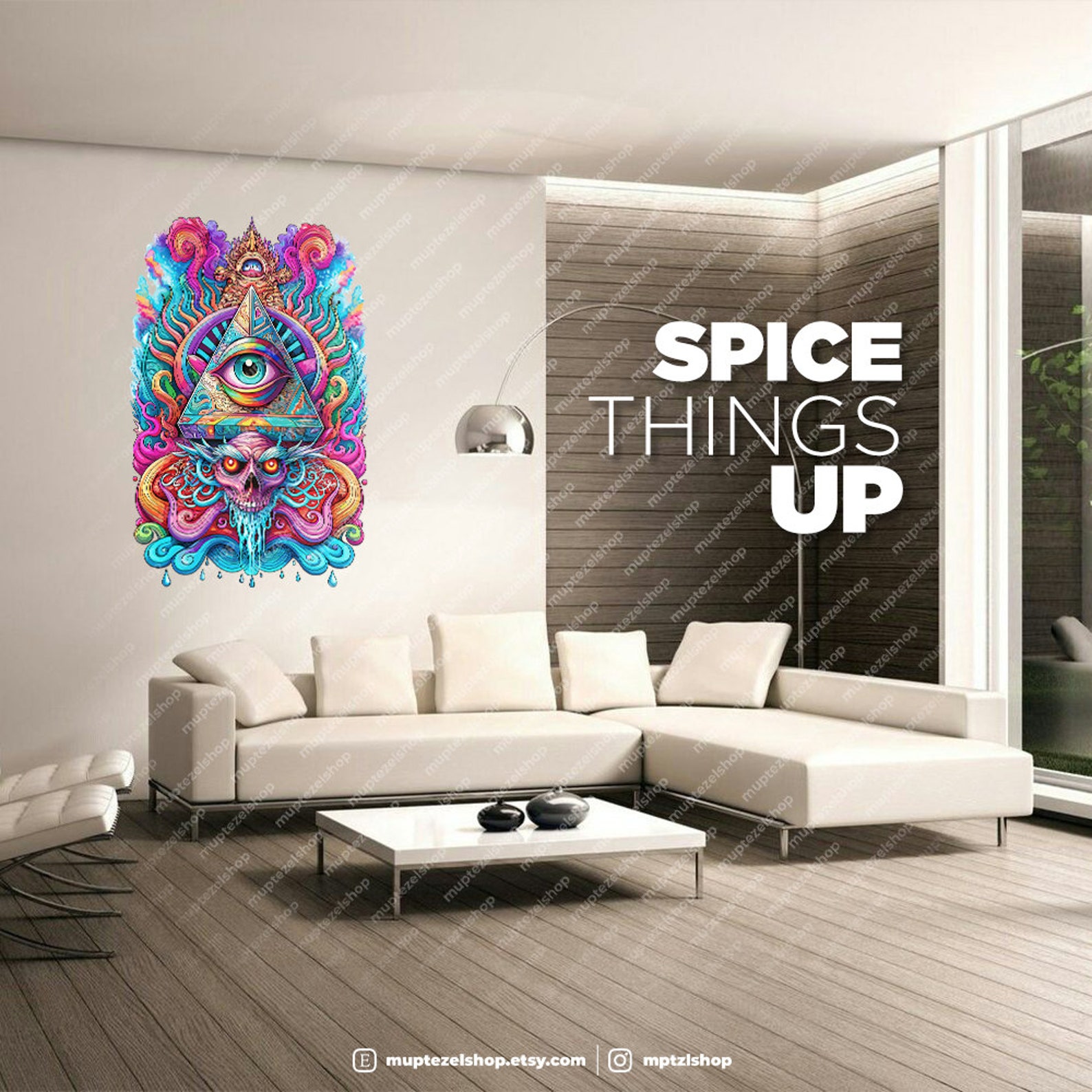 Eye Pyramid Psychedelic T-shirt Design for Printing, Sticker, High ...