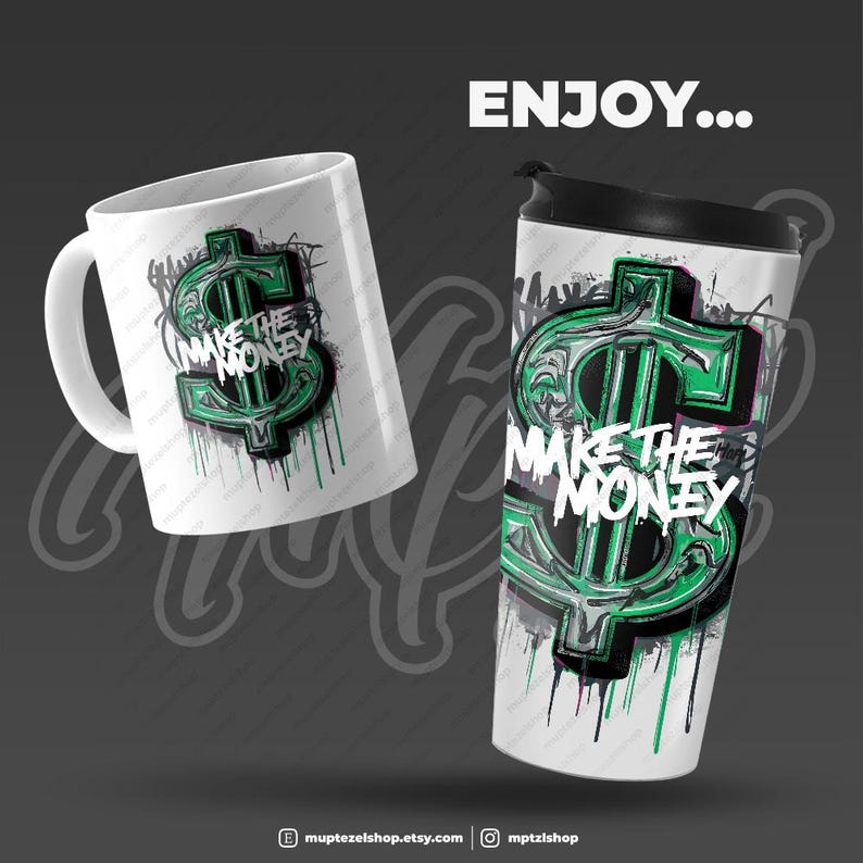 Make Money Dollar Hip Hop T-shirt Design for Printing, Sticker, Coffee ...