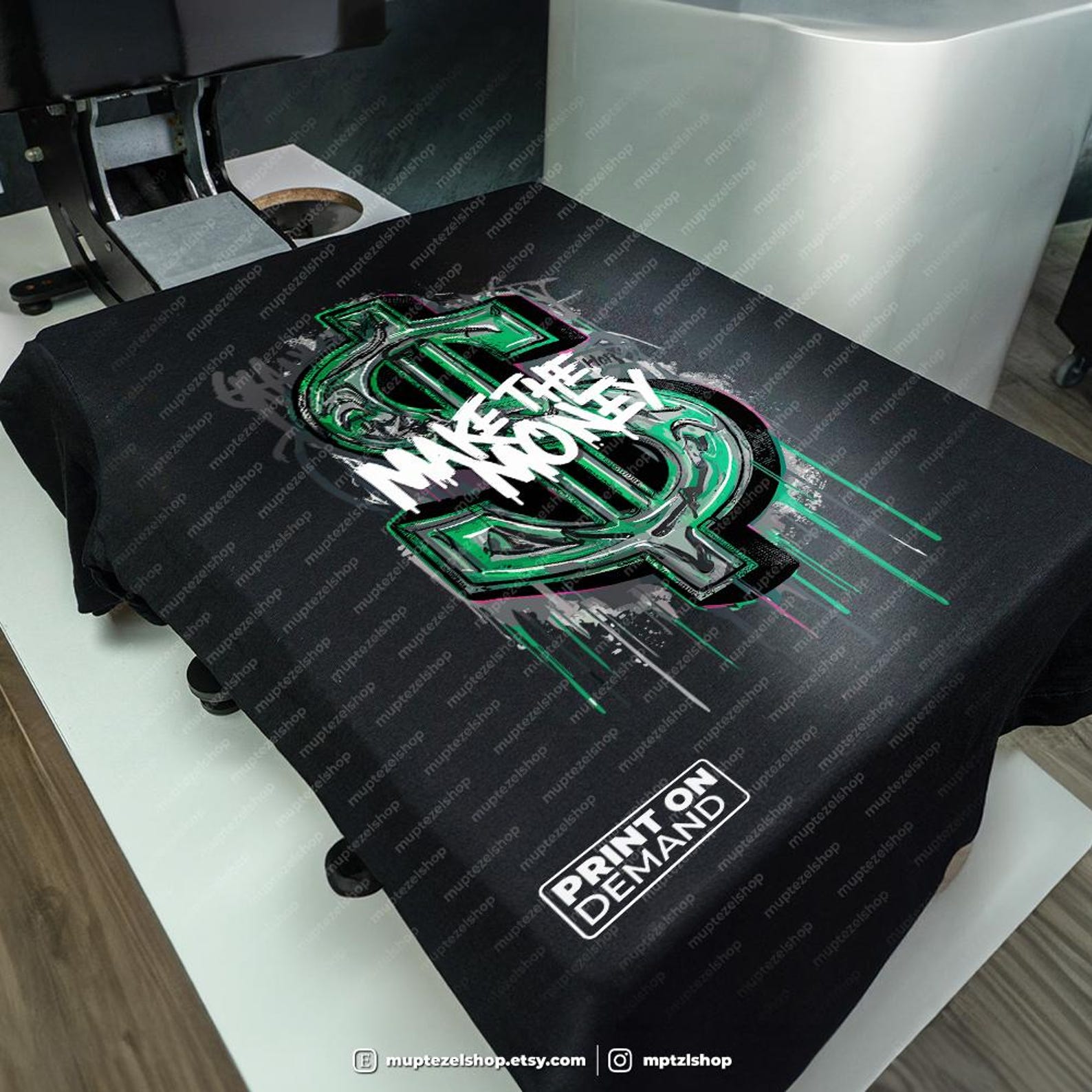 Make Money Dollar Hip Hop T-shirt Design for Printing, Sticker, Coffee ...