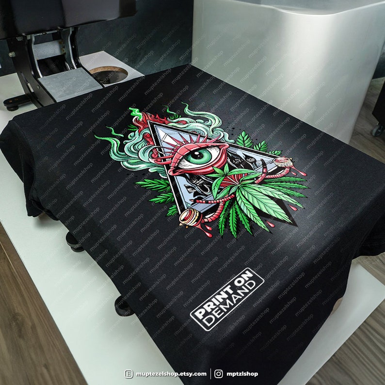 Eye Pyramid Weed T-shirt Design for Printing, Sticker, High Resolution ...