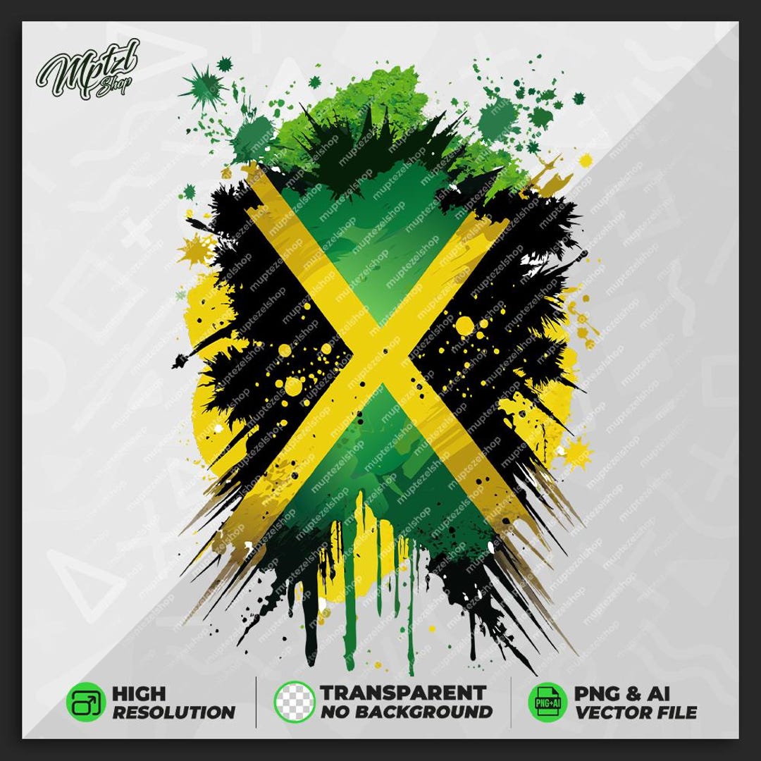 Jamaica Flag Country T-shirt Design for Printing, Sticker, Coffee Mug ...