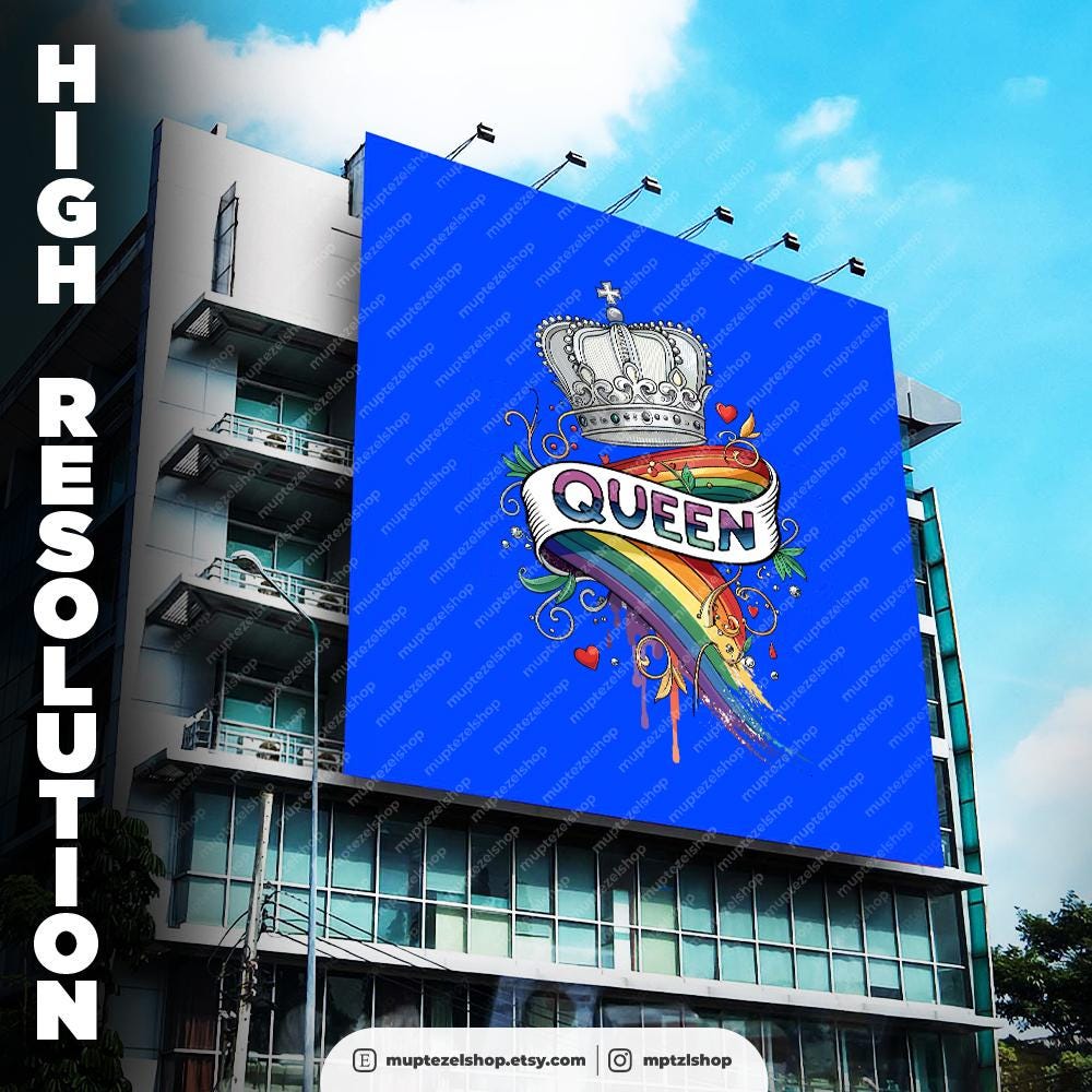Pride Lgbt Queen Crown T-shirt Design for Printing, Sticker, Coffee Mug ...