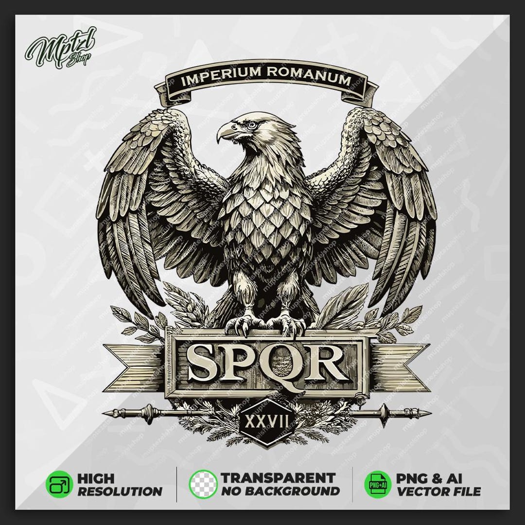 Roman Eagle Statue SPQR T-shirt Design for Printing, Sticker, Coffee ...
