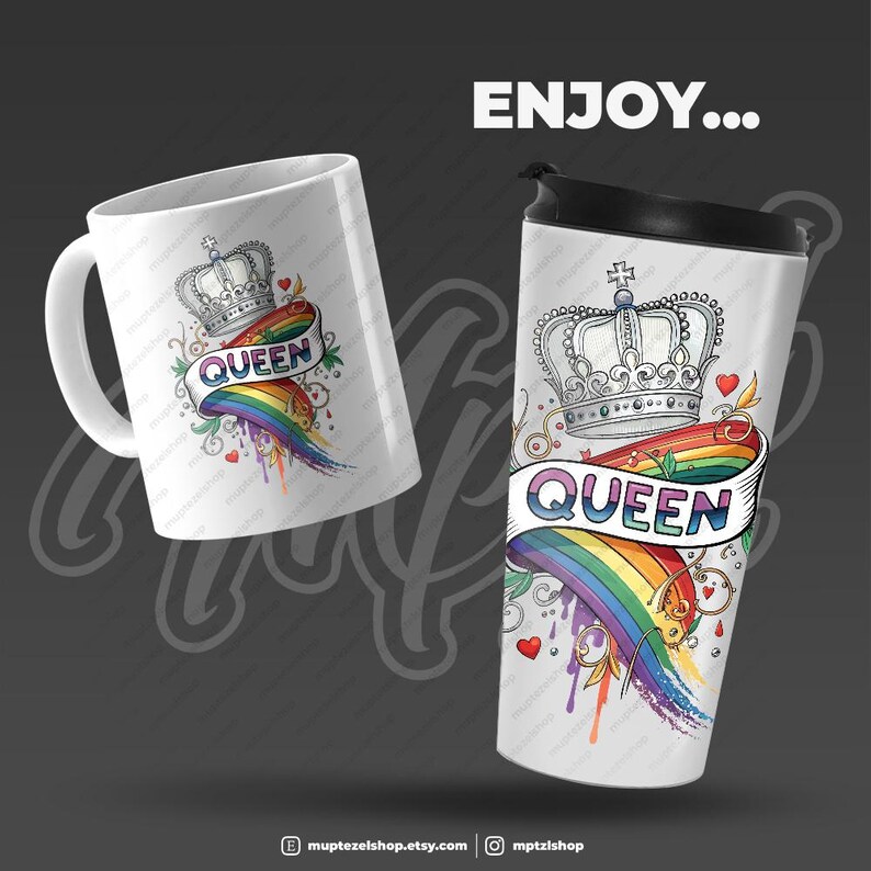 Pride Lgbt Queen Crown T-shirt Design for Printing, Sticker, Coffee Mug ...