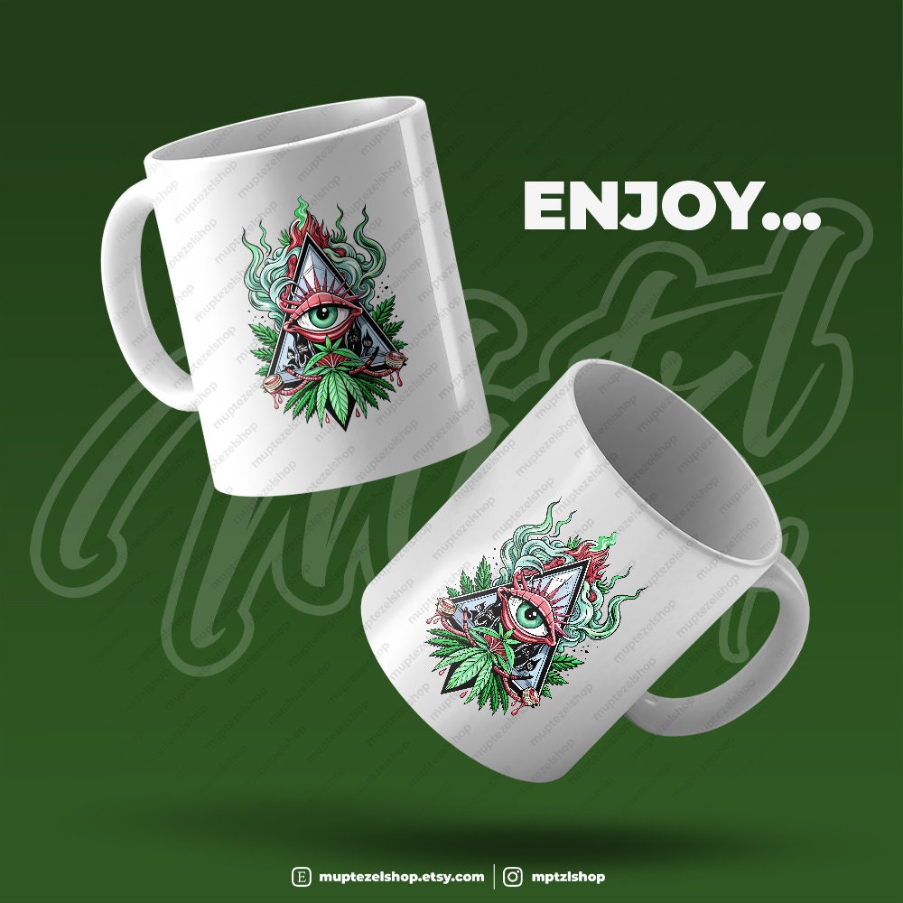 Eye Pyramid Weed T-shirt Design for Printing, Sticker, High Resolution ...