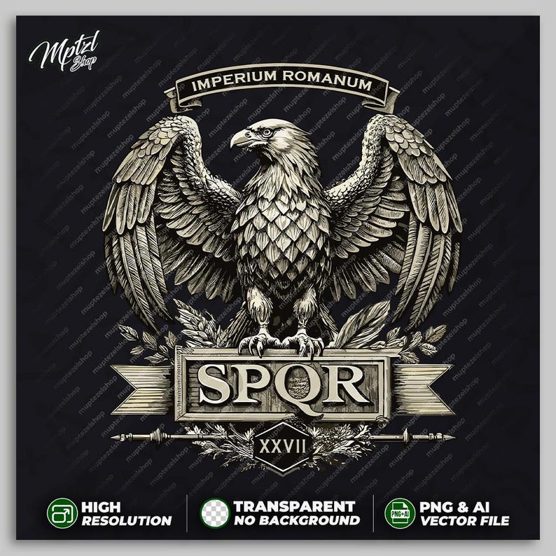 Roman Eagle Statue SPQR T-shirt Design for Printing, Sticker, Coffee Mug, High Resolution ...