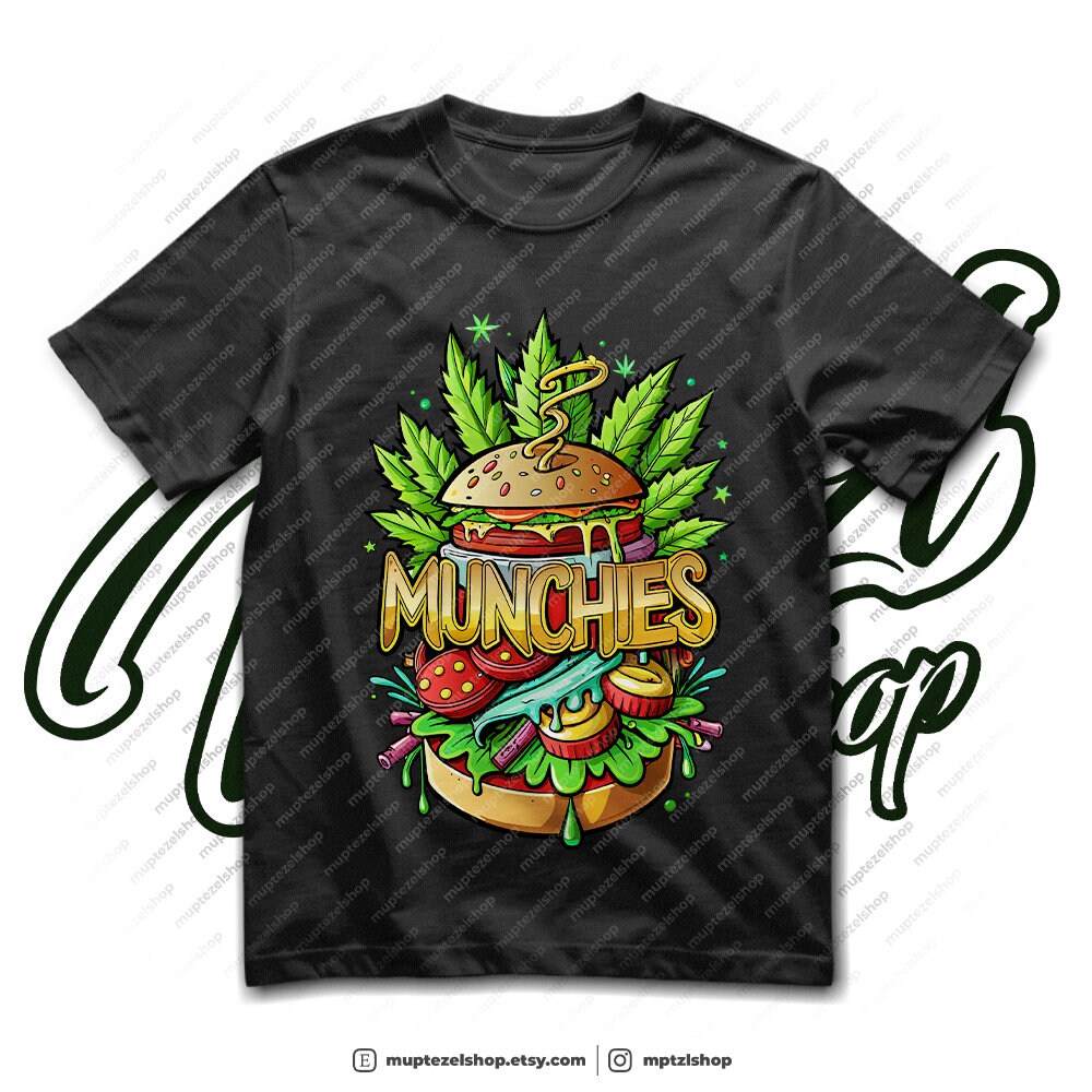 Munchies Burger Weed T-shirt Design for Printing, Sticker, High ...