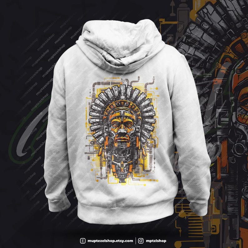 Aztec Mechanical Warrior T-shirt Design for Printing, Sticker, Coffee ...