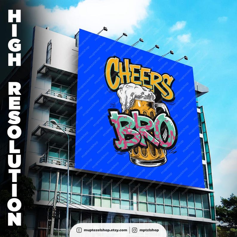Cheers Bro Beer Glass Graffiti T-shirt Design for Printing, Sticker ...