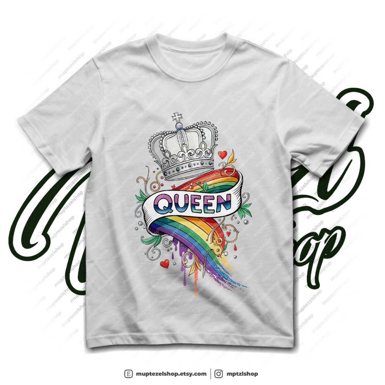 Pride Lgbt Queen Crown T-shirt Design for Printing, Sticker, Coffee Mug ...