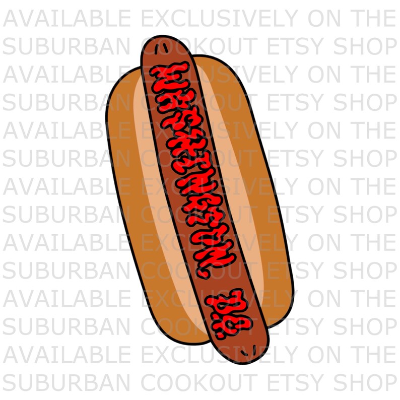Washington, D.C. Suburban Cookout Hotdog Sticker - Etsy