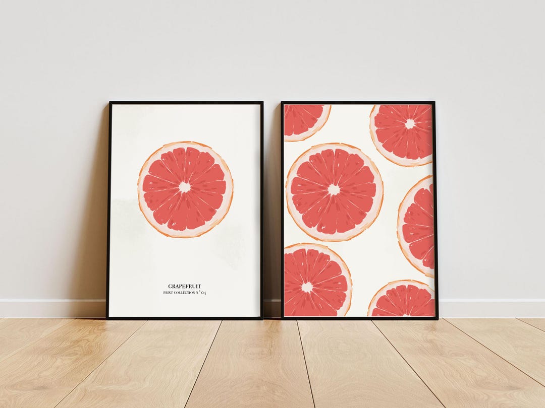 Set of 2 Grapefruit Posters, Printable Posters. Instant Digital ...
