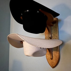 Wooden Hat Rack With Two Curved and Slightly Angled Support Forks. Rack ...