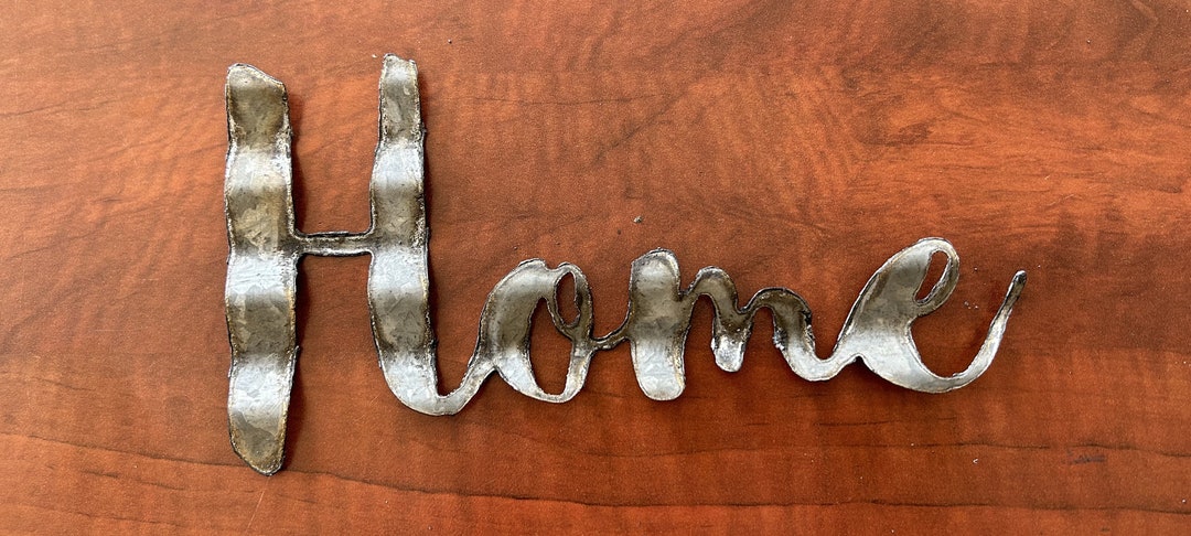 Home Sign Corrugated Barn Tin , Home Decor Galvanized Upcycled Plasma ...
