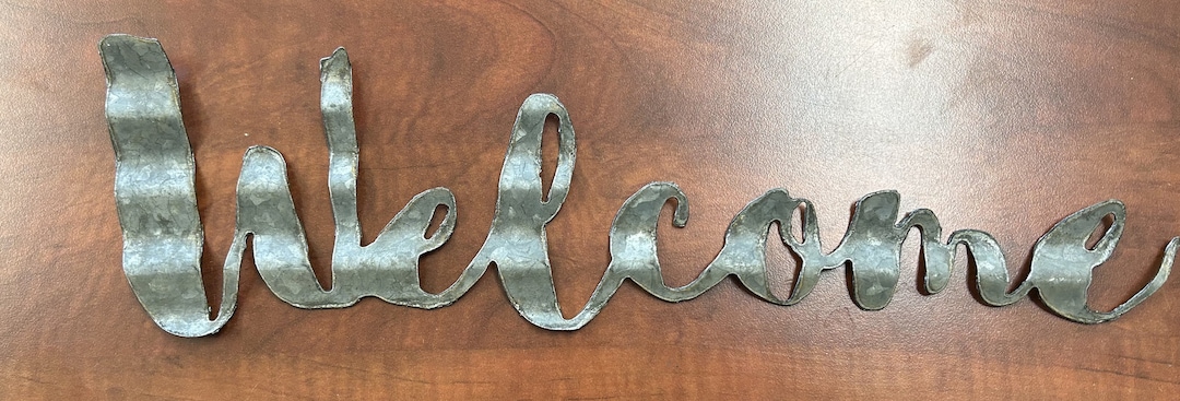 Corrugated Welcome Sign, Wall Art - Etsy
