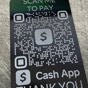 CASHAPP VENMO QRCODE Metal Cards Personalized Just for You - Etsy