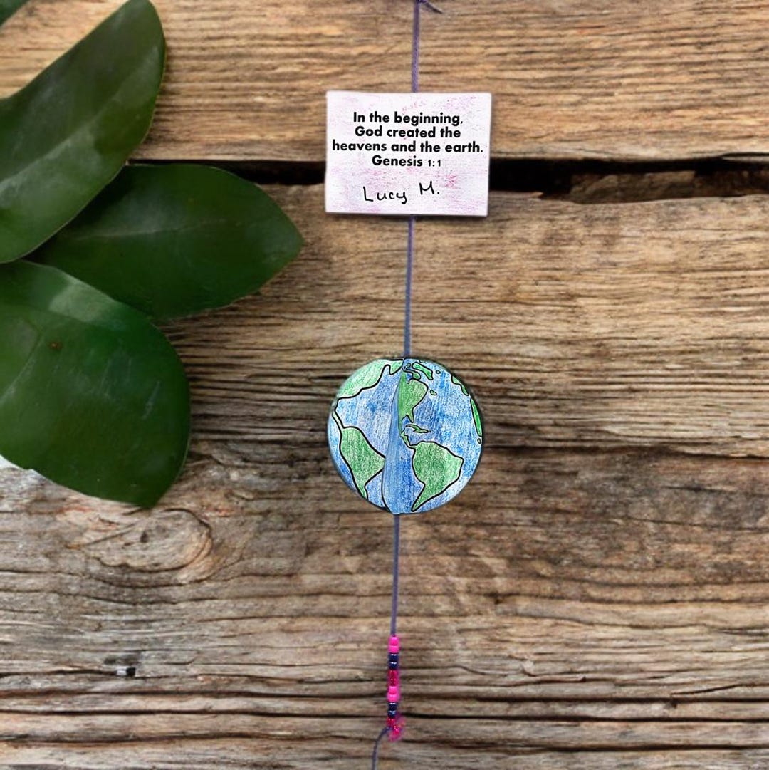 Genesis 1:1 Creation- Spinning Earth Craft With Bible Verse Craft for ...