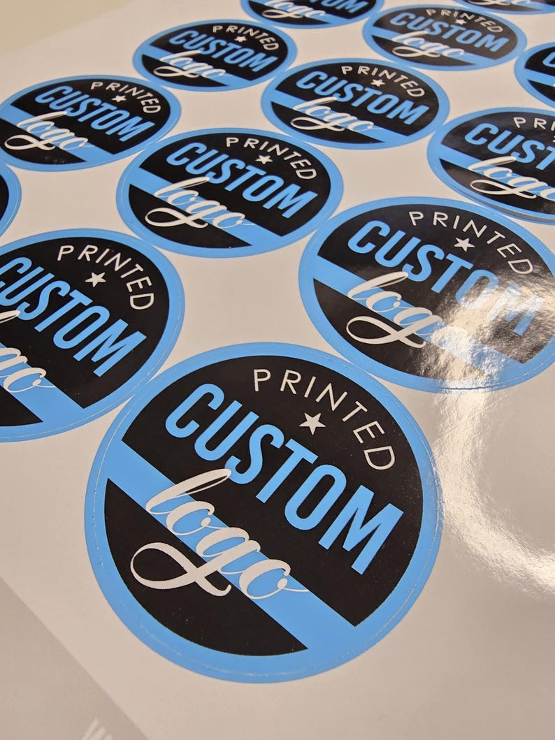 Custom Logo Stickers | Glossy Printed Round Labels - Etsy UK