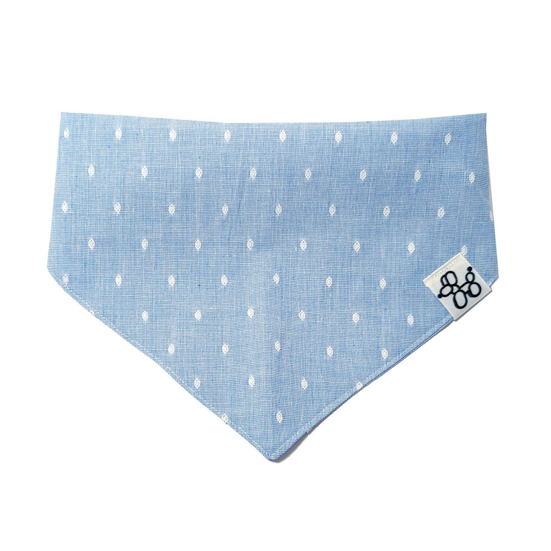 Light Blue Polka Dot Bandana - Etsy