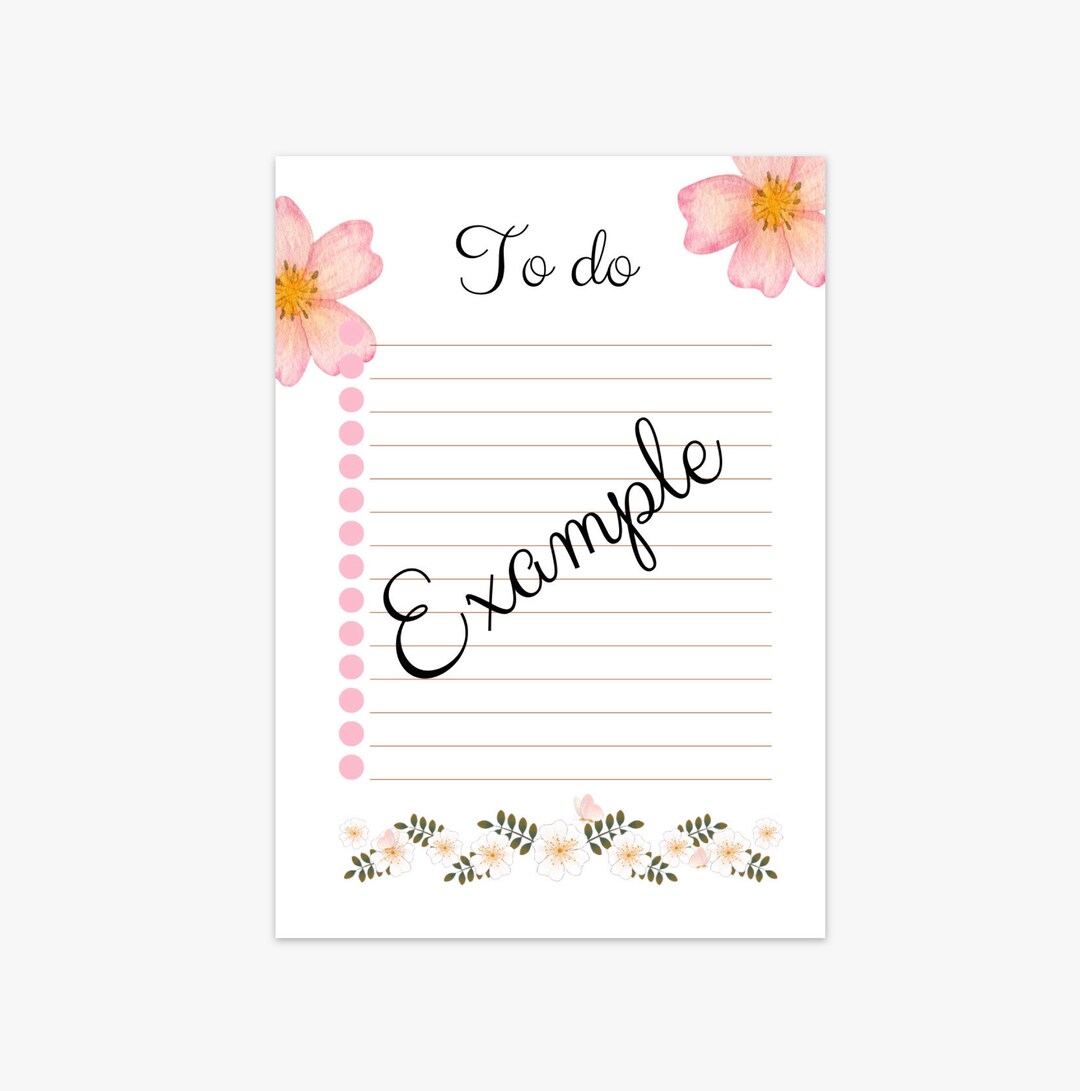 Pink Floral to Do List, Digital Download, Printable to Do List, iPad to ...