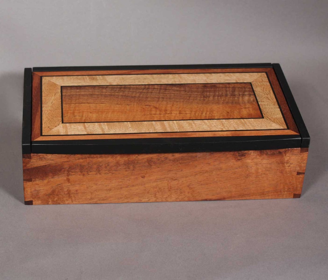 Koa Mango and Ebony Dovetailed Jewelry Box or Keepsake Box - Etsy