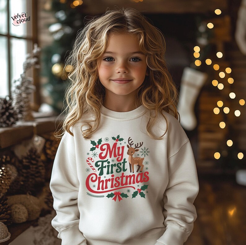 My First Christmas PNG | Cute Reindeer Baby Design | Holiday Shirt ...