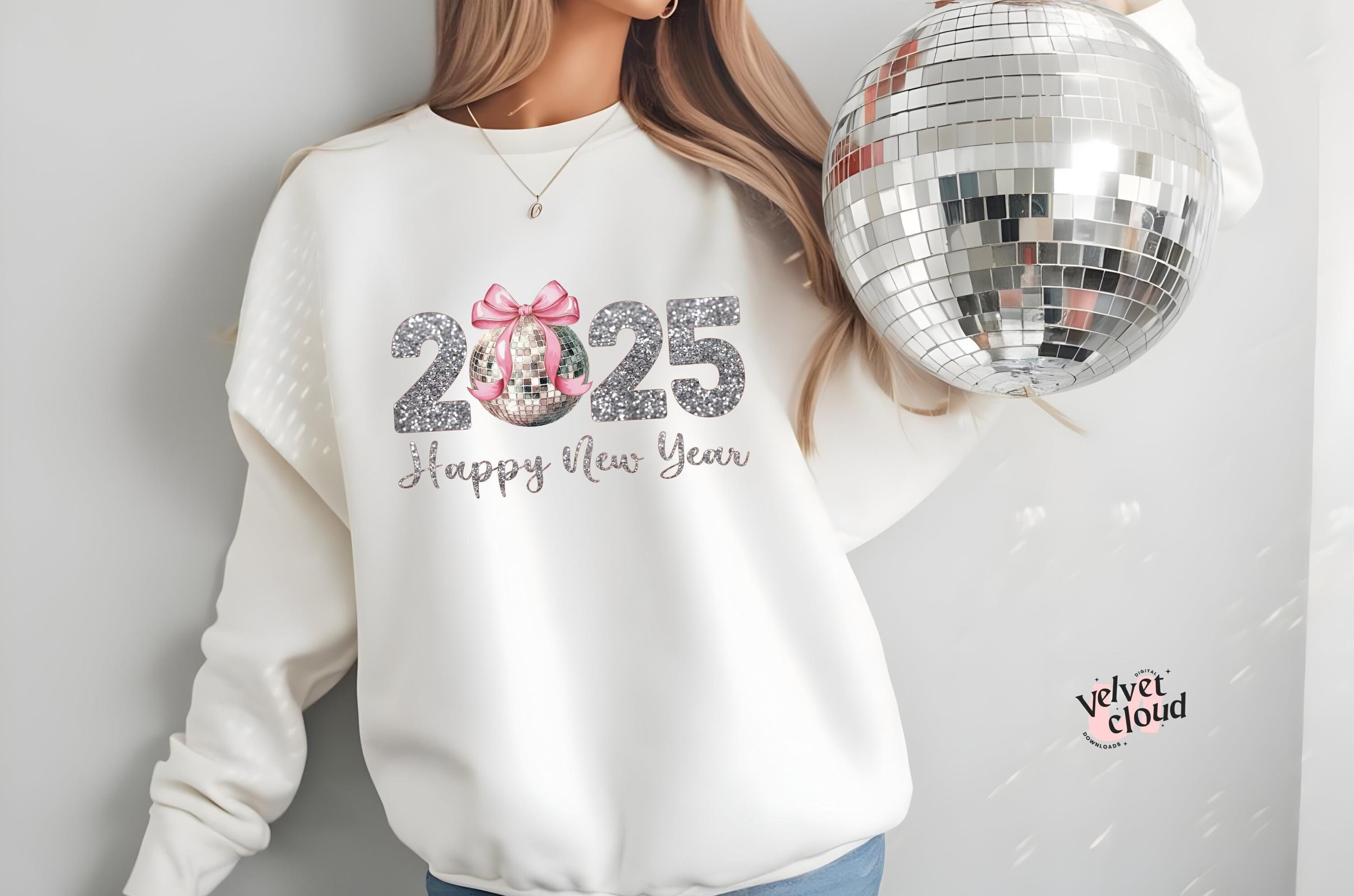 Happy New Year PNG, Hello 2025 Png, Disco Ball New Year Sublimation ...