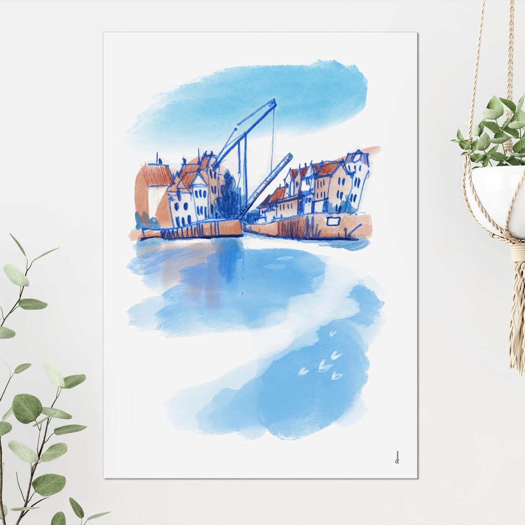 Drawing Harbor, Drawing Bridge, Harbor, Maassluis, Historic Harbor ...