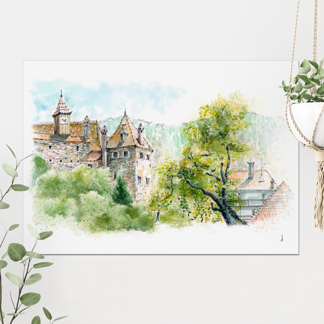 Drawing Castle, Drawing Fortress, Urban Sketch Castle, Drawing Austria ...