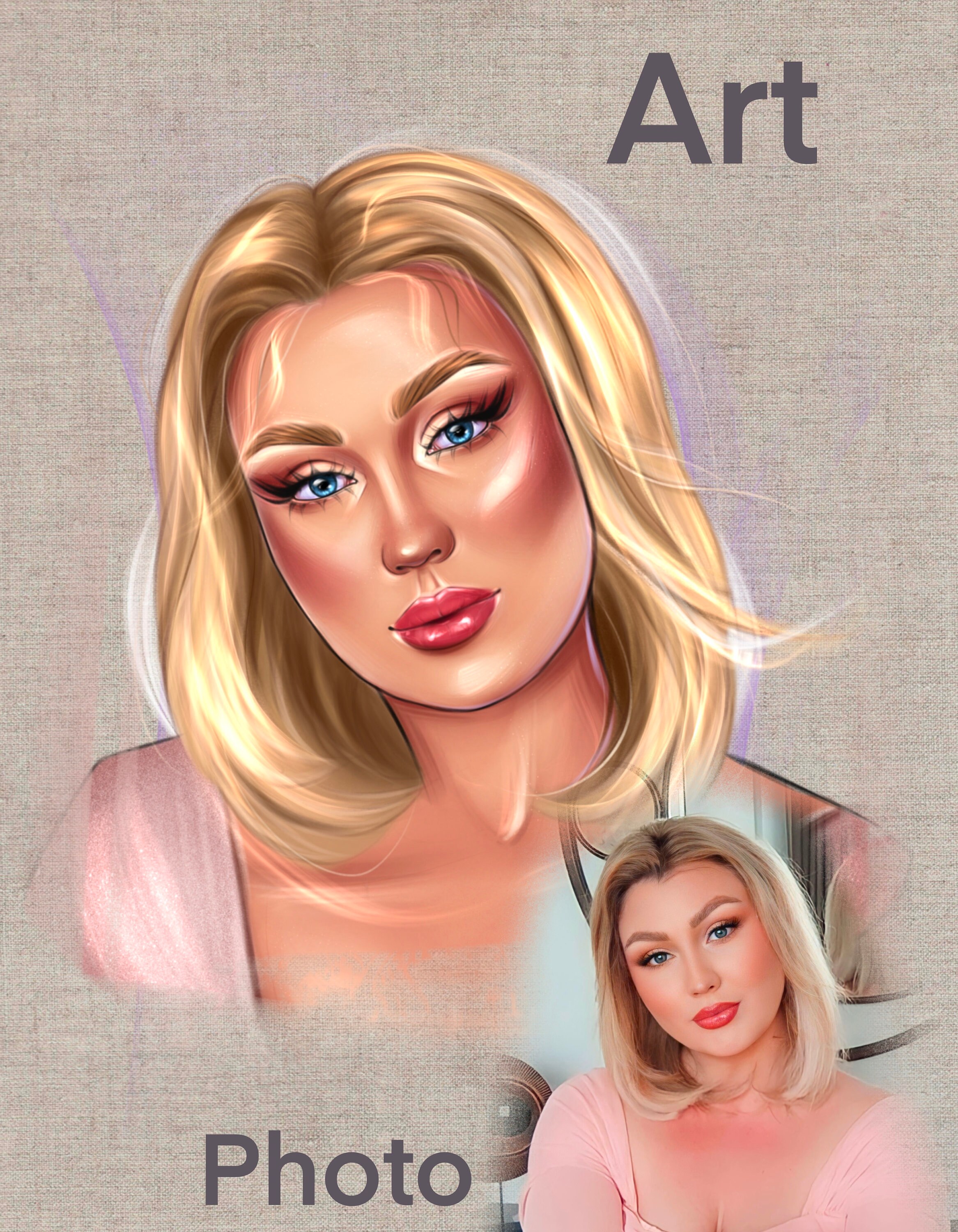 Custom Digital Portrait, Realistic Model Logo for Social Media Profile ...